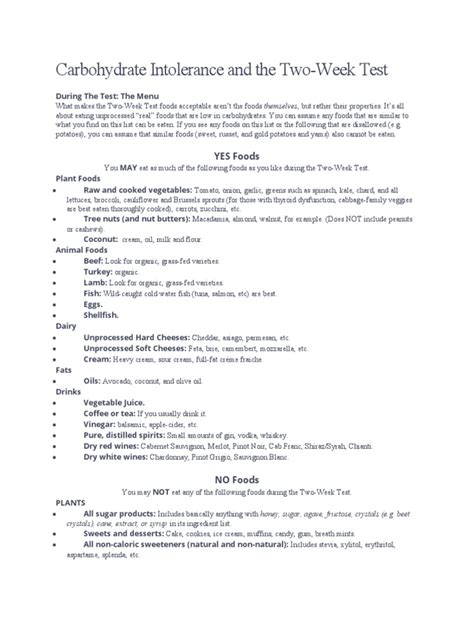 Carbohydrate Intolerance And The Two Pdf Drink Cream