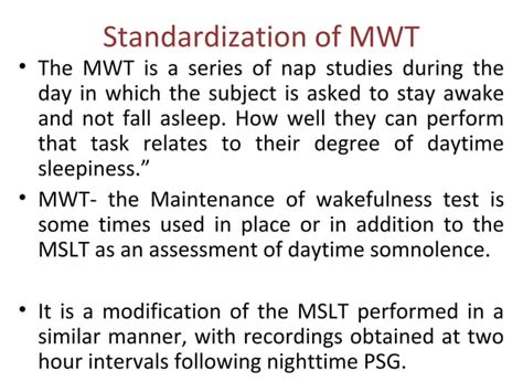 Multiple Sleep Latency Test Mslt And Maintenance Of Wakefulness Test Mwt By Murtaza Syed Ppt