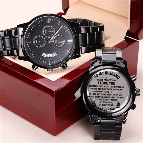Mens Black Chronograph Watch Anniversary Birthday T Chronograph