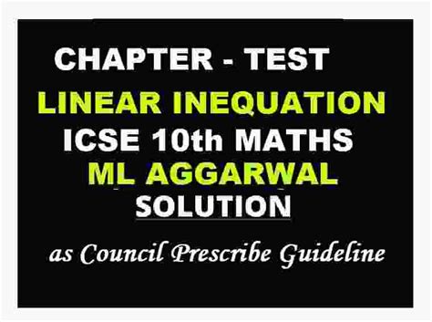 Ml Aggarwal Solutions Linear Inequations Chapter Test Icse Class 10 Ch 4 Icsehelp