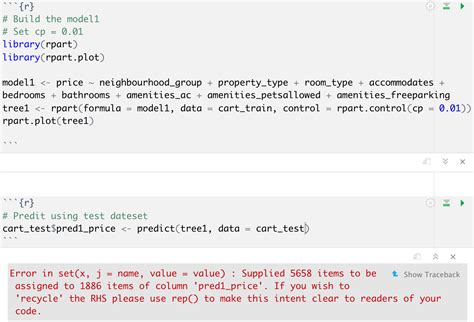 Cart Classification And Regression Tree Model Prediction Error
