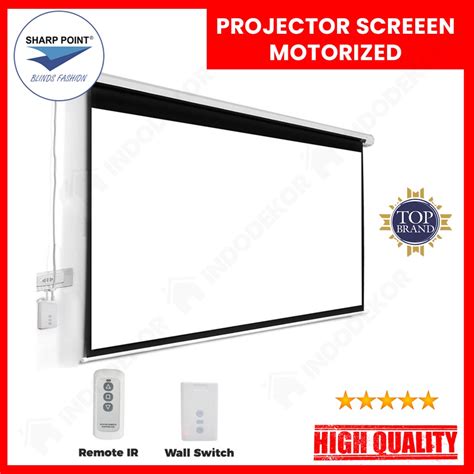 Jual Layar Proyektor Otomatis Sharp Point Ori Screen Projector Motorized Indonesia Shopee
