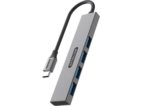 SITECOM USB C To 4x USB A Tiny Hub Silber MediaMarkt