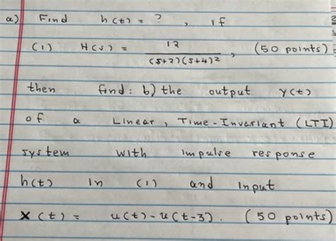 Solved A Find H T If H S Chegg Com