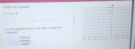 solved graph the inequality 2x 3y≤6 use the graphing tool