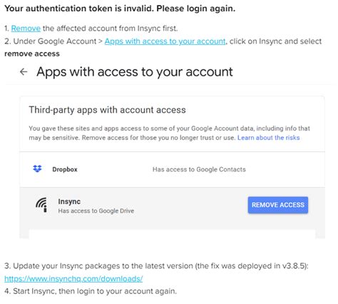 Google Drive OAuth Token Expires Very Often Windows Insync Forums