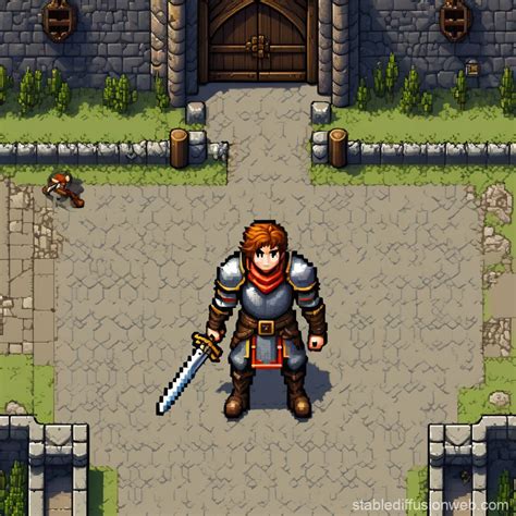Pixel Art Jrpg Warrior Character Stable Diffusion Online