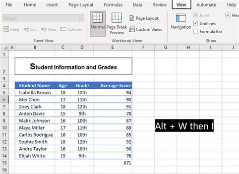 excel viewing shortcuts automate excel