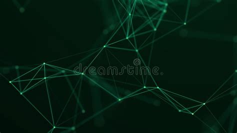 Abstract Digital Connection Moving Dots and Lines. Technology ...
