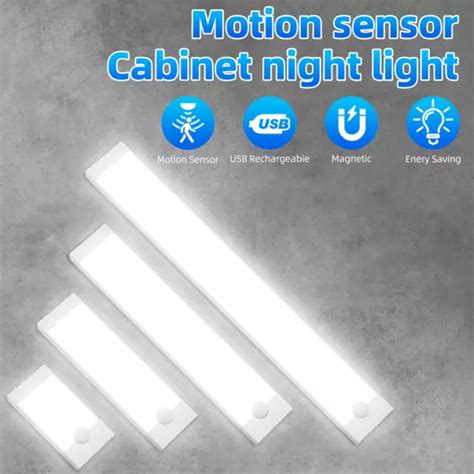 Rechargeable Led Pir Motion Sensor Light Usb Strip Wireless Cabinet Closet Lamps £5 99 Picclick Uk