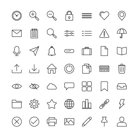 Basic UI Outline Icon Set 5051791 Vector Art At Vecteezy