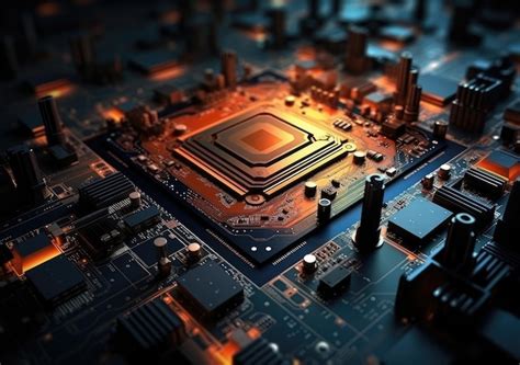 Premium AI Image Advanced Technology Concept Visualization Circuit Board CPU Processor