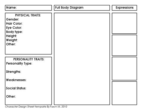 Character Design Sheet Template