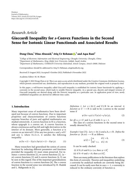 Pdf Giaccardi Inequality For S Convex Functions In The Second Sense