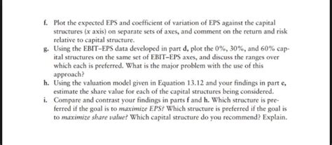Solved F Plot The Expected EPS And Coefficient Of Chegg Com
