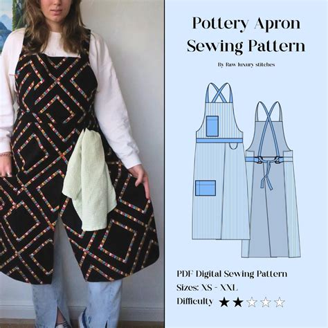 Pottery Apron Sewing Pattern Pdf Cross Back Apron Pattern Diy