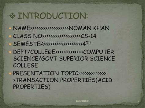 Transaction Properties In Database Acid Properties Pptx Databases Computer Software And