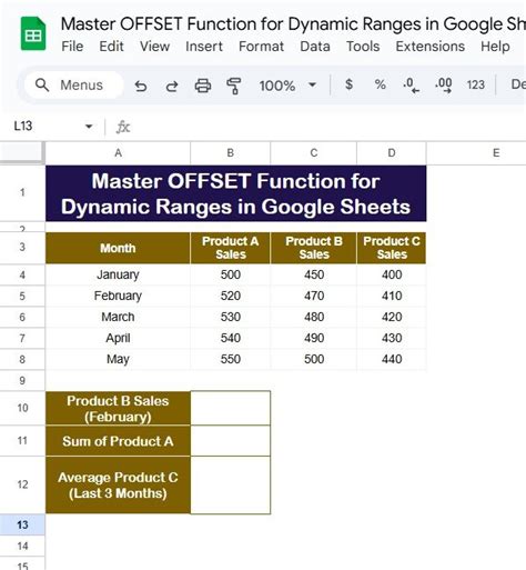 OFFSET Function For Dynamic Ranges In Google Sheets Neotech Navigators