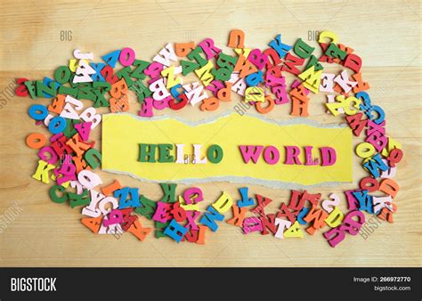 Hello World Message Image Photo Free Trial Bigstock