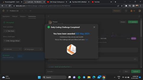 Pranav Tyagi On Linkedin Consistencyiskey Leetcode Leetcode2023