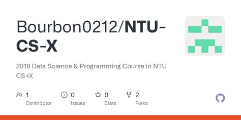 Github Bourbon0212ntu Cs X 2018 Data Science And Programming Course In Ntu Csx