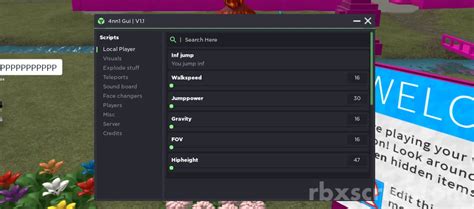 Universal Infinity Jumps Walkspeed Jump Power Scripts Rbxscript