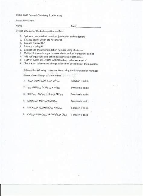 Solved Overall Scheme For The Half Equation Method Split Chegg Com
