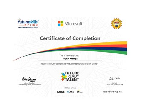 Nipun Katariya On Linkedin Futurereadytalent Azure Microsoft Github Internship Nasscom