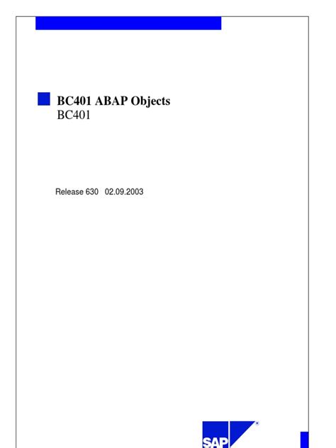 Bc401 Abap Object Pdf Pdf Class Computer Programming Method Computer Programming