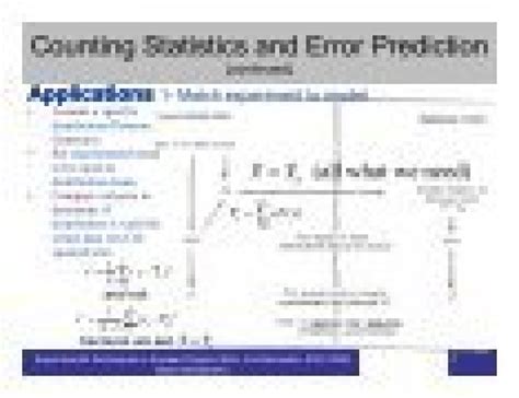 Counting Statistics And Error Prediction