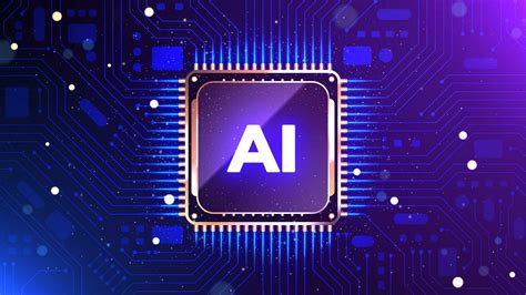 Glowing Ai Chipset Processor And Circuits Futuristic Artificial Intelligence Cpu With
