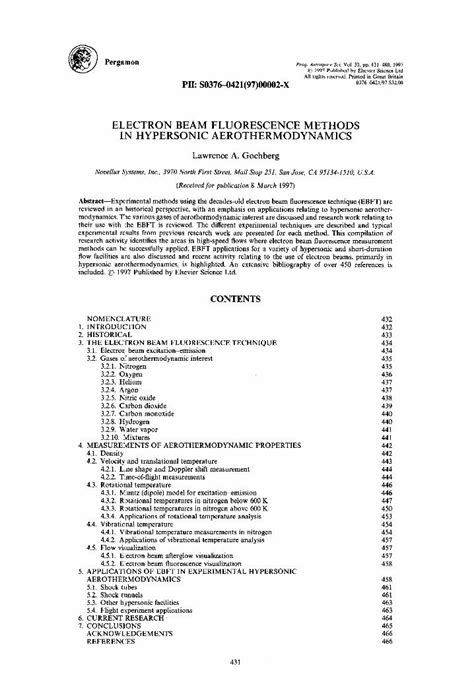 pdf electron beam fluorescence methods in hypersonic