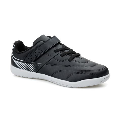 Kids’ Futsal Shoes - 100 - smoked black, Pale grey - Kipsta - Decathlon