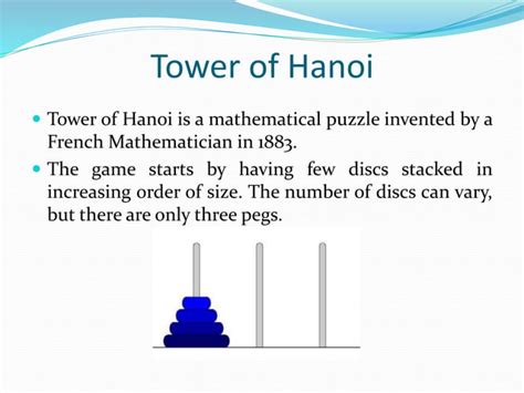 Data Structure And Algorithms The Tower Of Hanoi Ppt