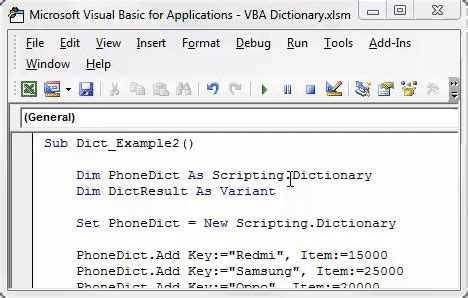 Scripting Dictionary Vba