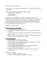 Bio 110 Lab Practical Study Guide Introduction To Lab Course Hero