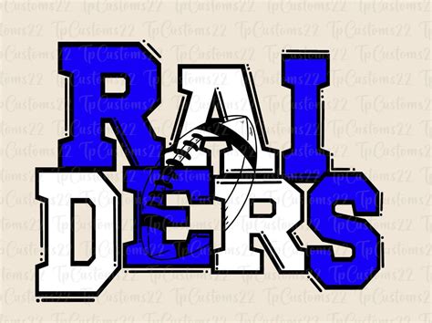 Raiders Blue Football Png School Mascot Png Blue And White Raiders