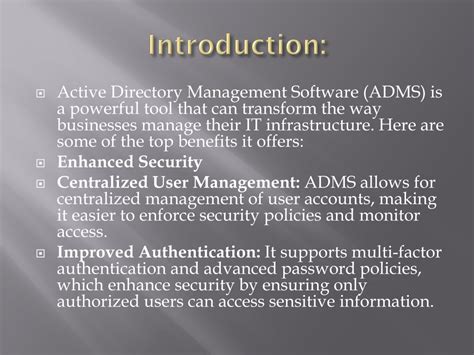 PPT Top Benefits Of Using Active Directory Management Software PowerPoint Presentation ID