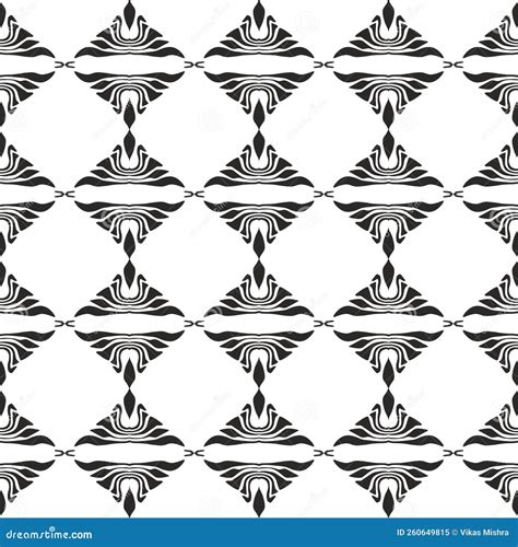 Vector Seamless Black And White Irregular Hexagonal Grid Pattern