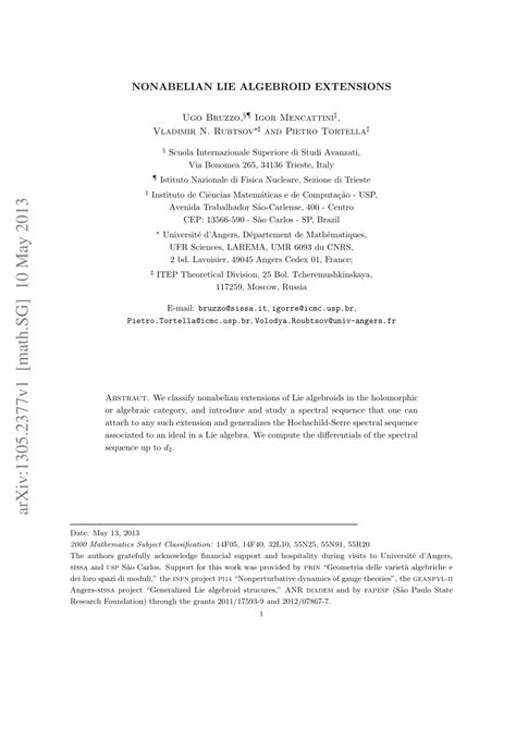 Pdf Nonabelian Lie Algebroid Extensions
