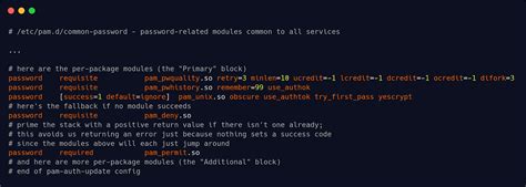 Etcpamdcommon Password Example Learnlinuxtv Community
