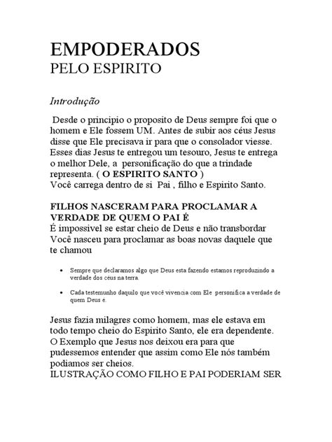 Empoderados Pelo Espirito Pdf Espírito Santo Religião Jesus