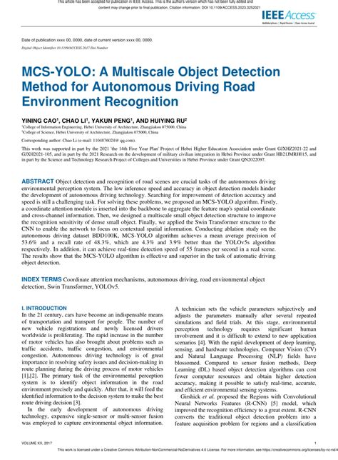 pdf mcs yolo a multiscale object detection method for autonomous