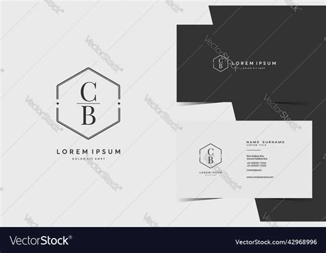Simple Hexagon Cb Monogram Logo Icon Modern Vector Image