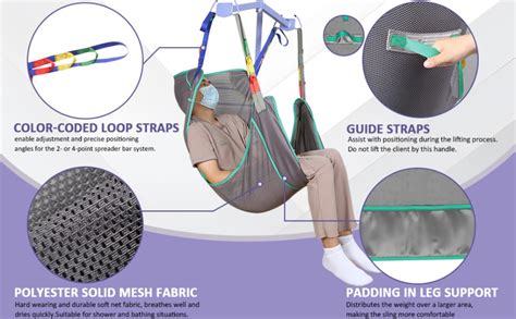 500lbs Mesh Full Body Sling For Lift Patient Transfer