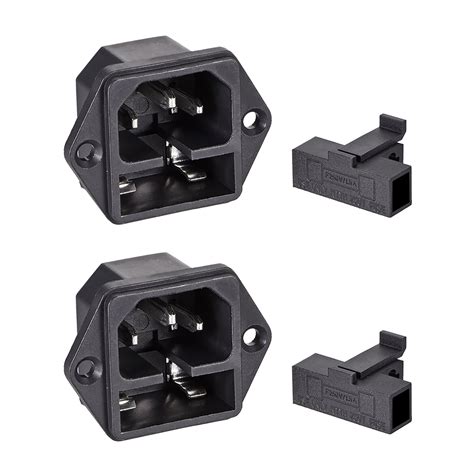 Panel Mount Plug Adapter Ac 250v 10a C14 3pins Iec Inlet Module Plug Power Connector Socket