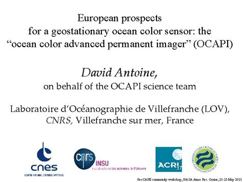 European Prospects For A Geostationary Ocean Color Sensor