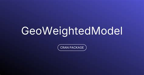Geoweightedmodel User Friendly Interface For Geographically Weighted