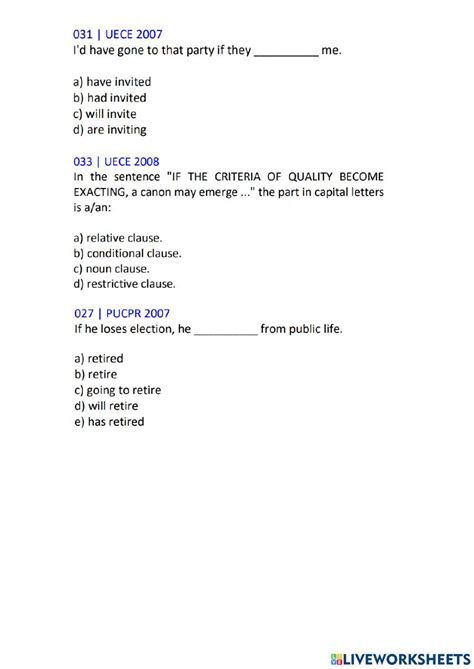 Pdf Online Activity Mixed Conditionals Live Worksheets