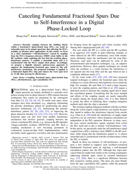 pdf canceling fundamental fractional spurs due to self interference